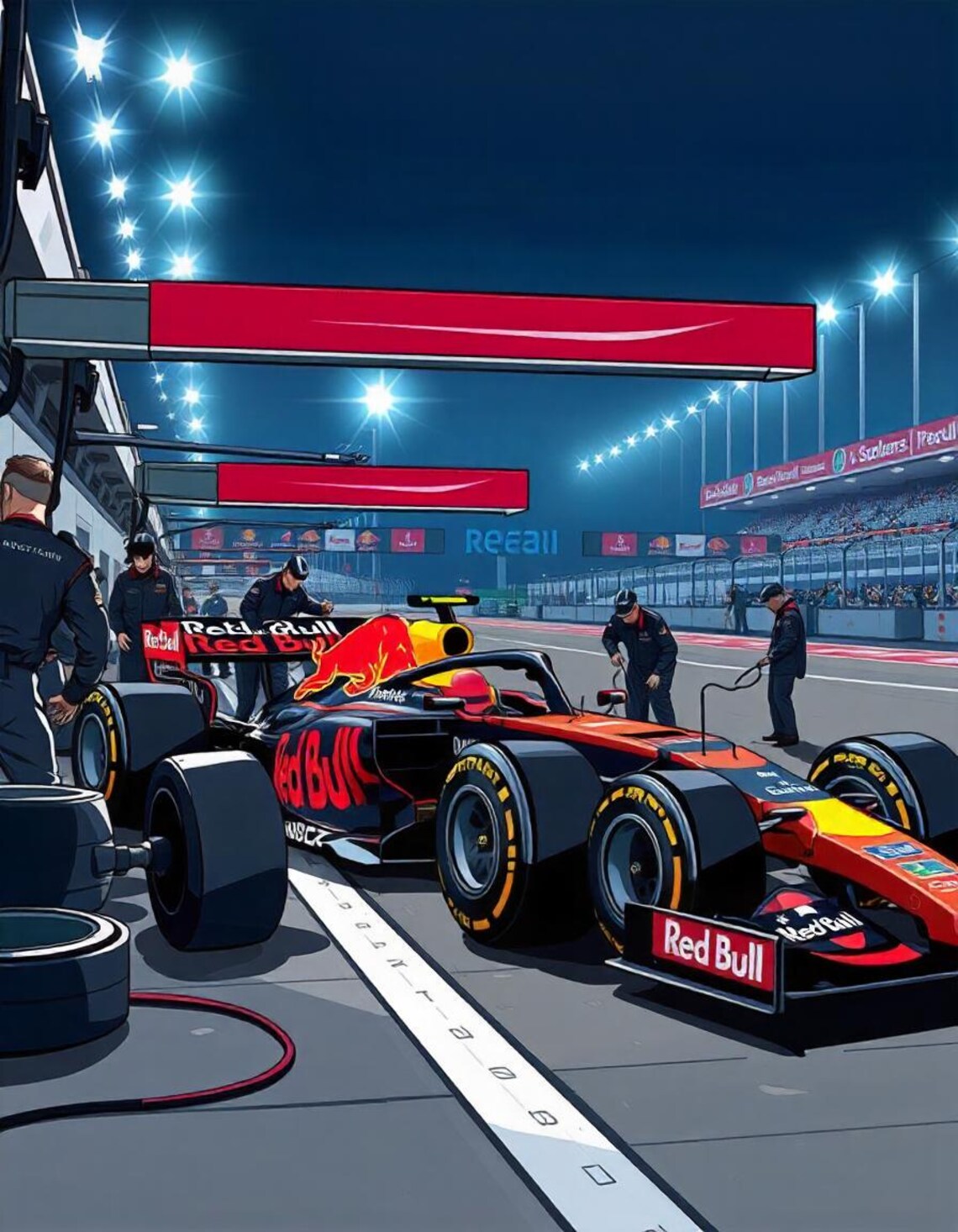 Formula One Red Bull Pit Lane Wall Art | Red Bull F1 | Wall Decor | F1 ...