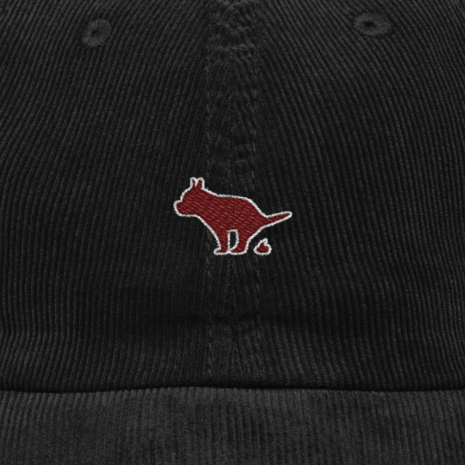 Embroidered Corduroy Cap: Dod Pooping Shape - Vintage Dog Lover Hat - Etsy