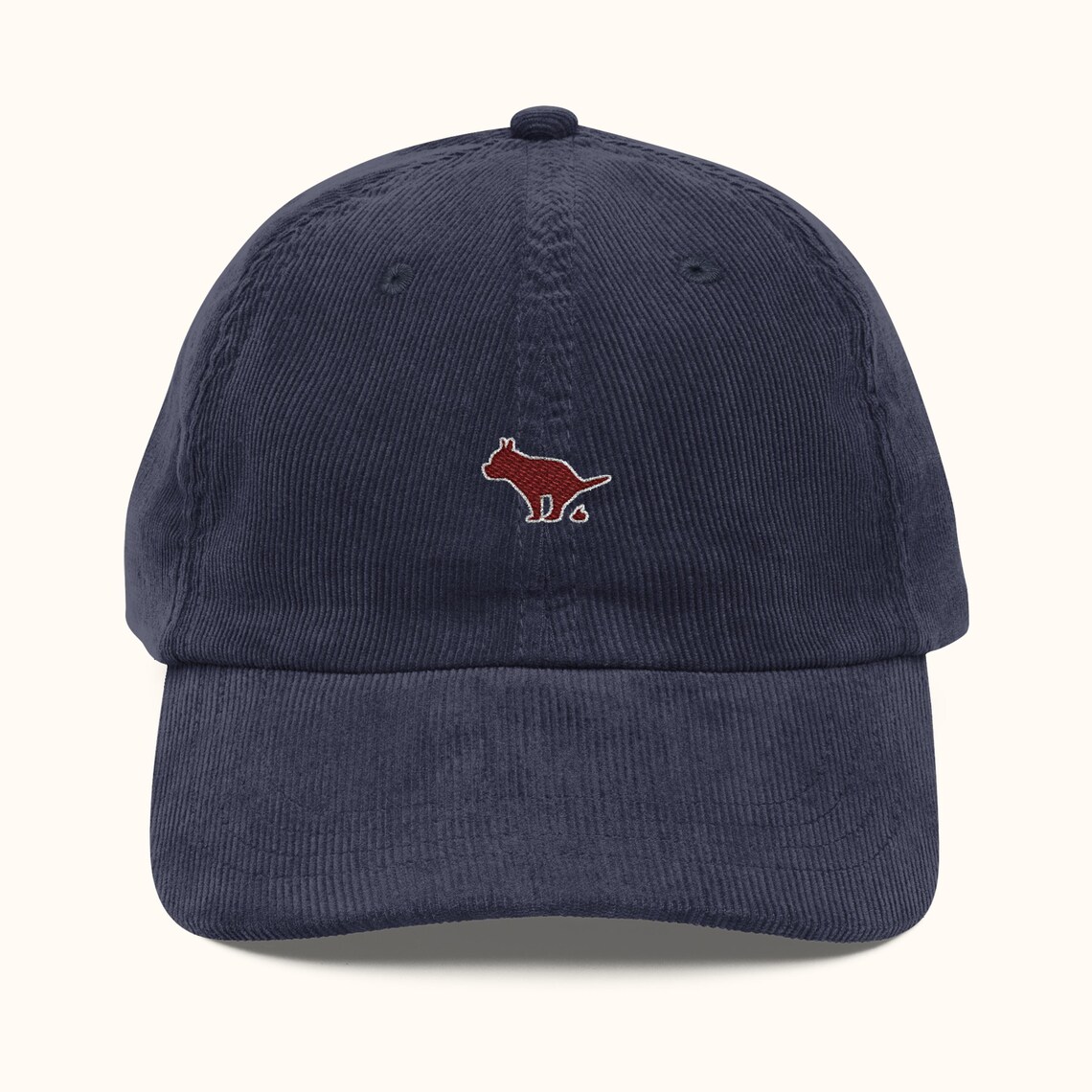 Embroidered Corduroy Cap: Dod Pooping Shape - Vintage Dog Lover Hat - Etsy