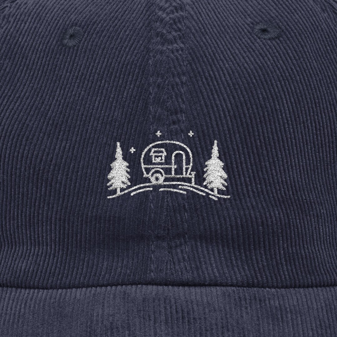 Camper Trailer Outline Embroidered Corduroy Hat - Etsy