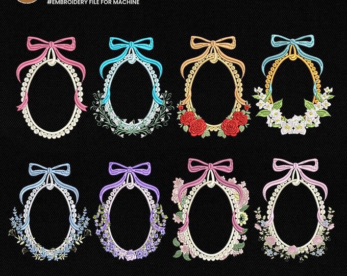 8+ Coquette Princess Mirror Frame Embroidery, Floral Princess ...