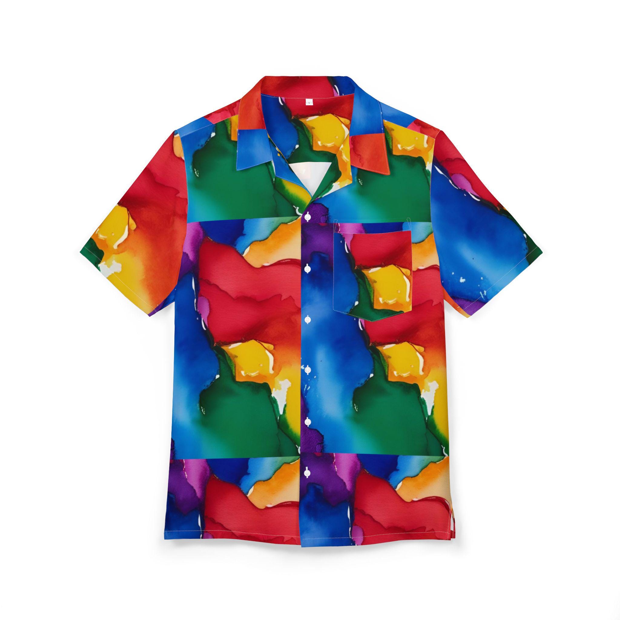Rainbow Splash Button-down Shirt | Colorful Summer Apparel, Tropical ...