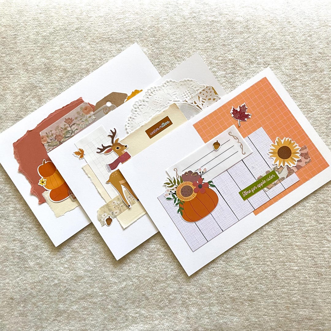Handmade Fall Card Set | Autumn Postcards With Envelopes, Autumn Decor ...