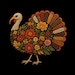 Floral Turkey Embroidery Design | Thanksgiving Machine Embroidery ...