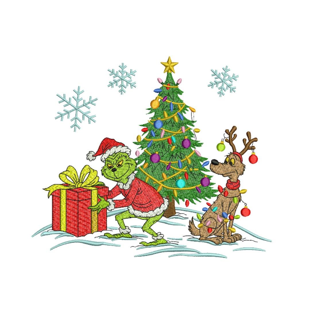Christmas Grinch Machine Embroidery Design – 3 Sizes – Funny Grinch ...