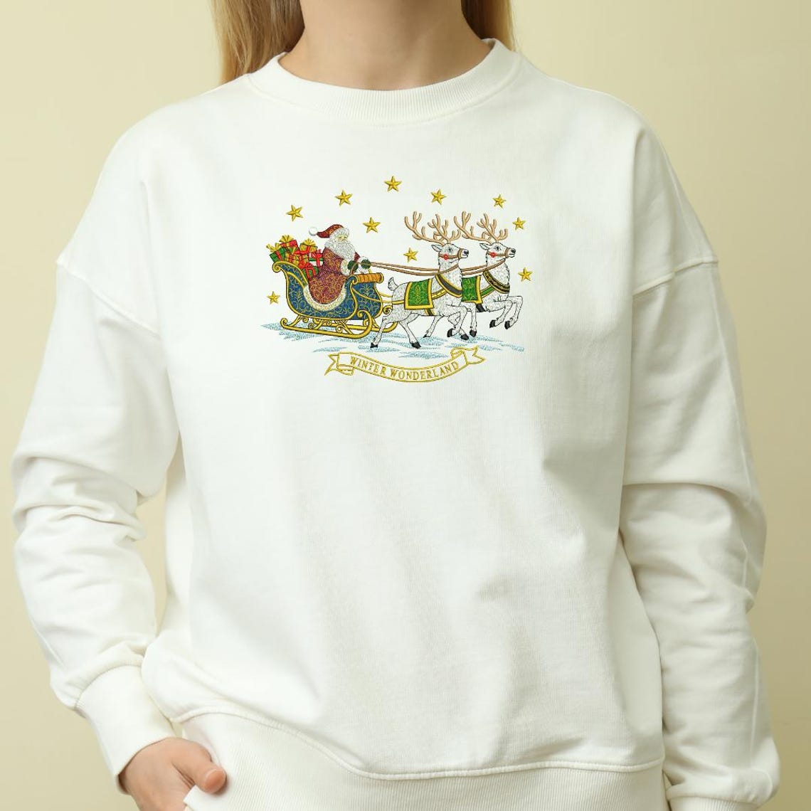 Santa Sleigh Machine Embroidery Design – Winter Wonderland Christmas ...