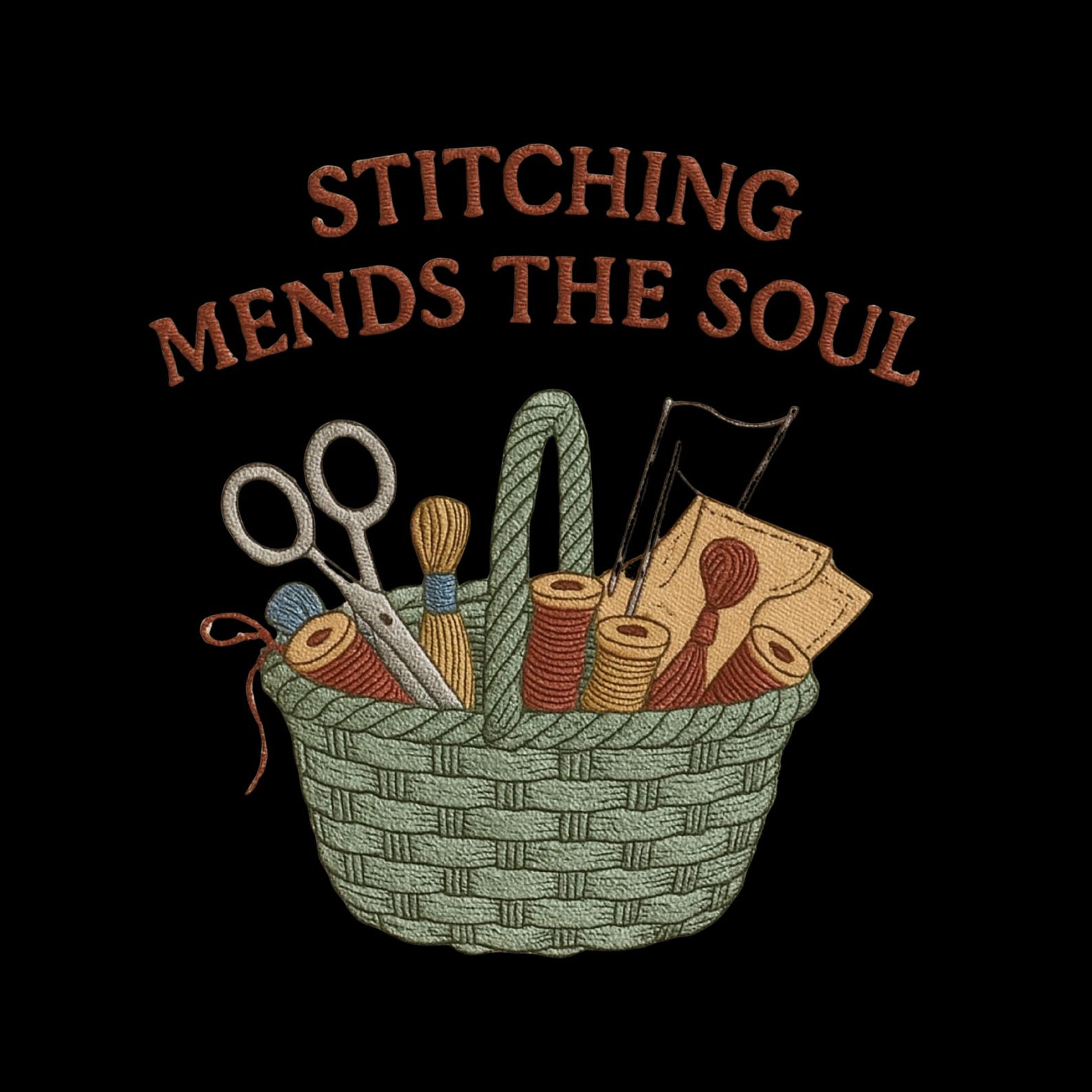 Stitching Mends the Soul Embroidery Design: Sewing Basket (digital ...