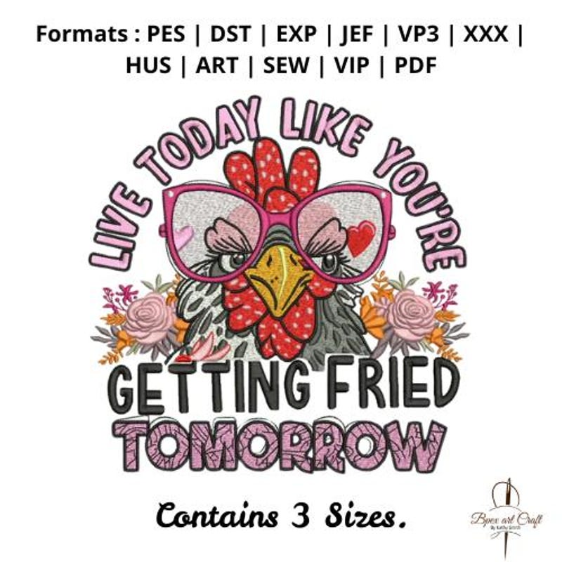 Chicken Embroidery Design - Etsy