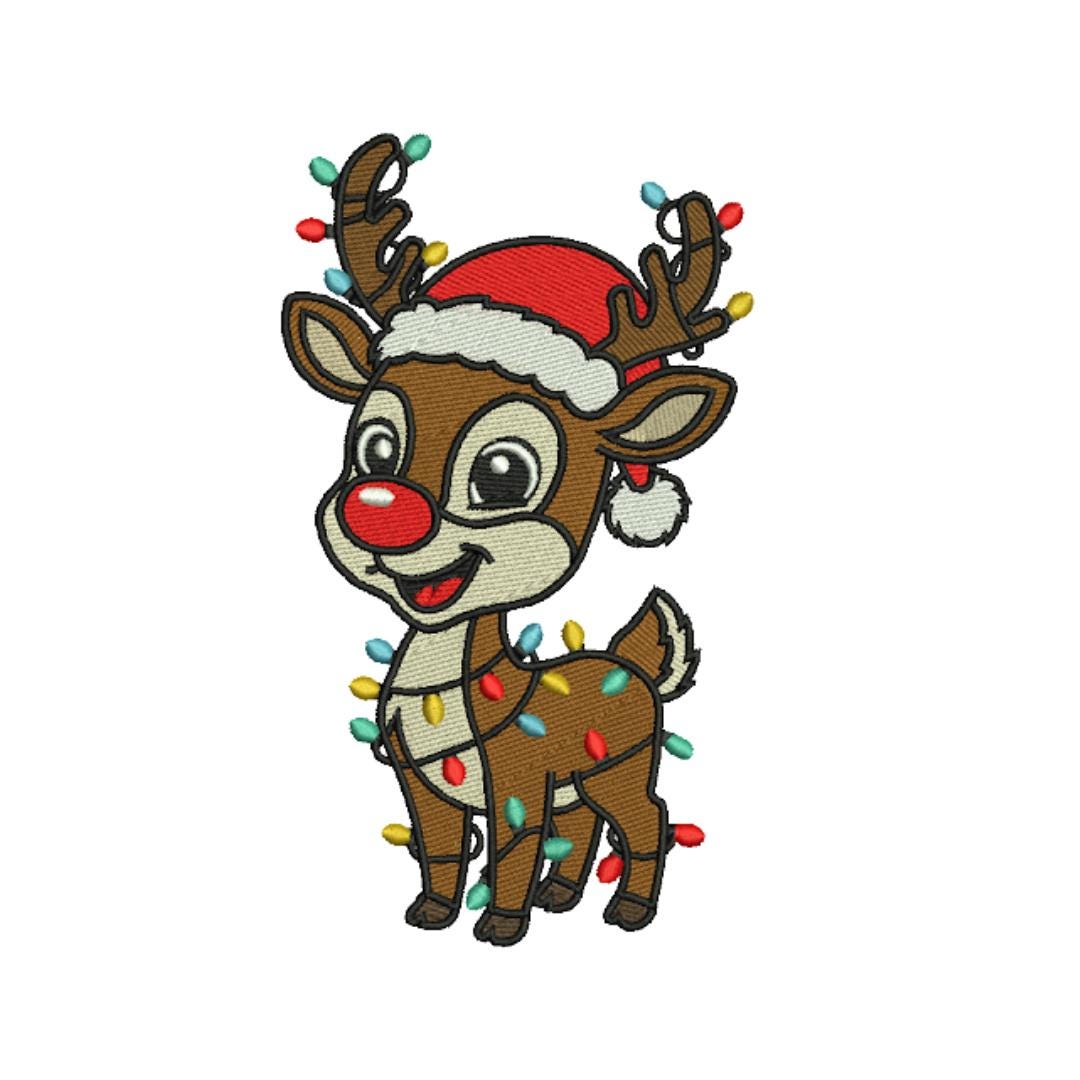 Christmas Reindeer Machine Embroidery Design | Rudolph Embroidery ...