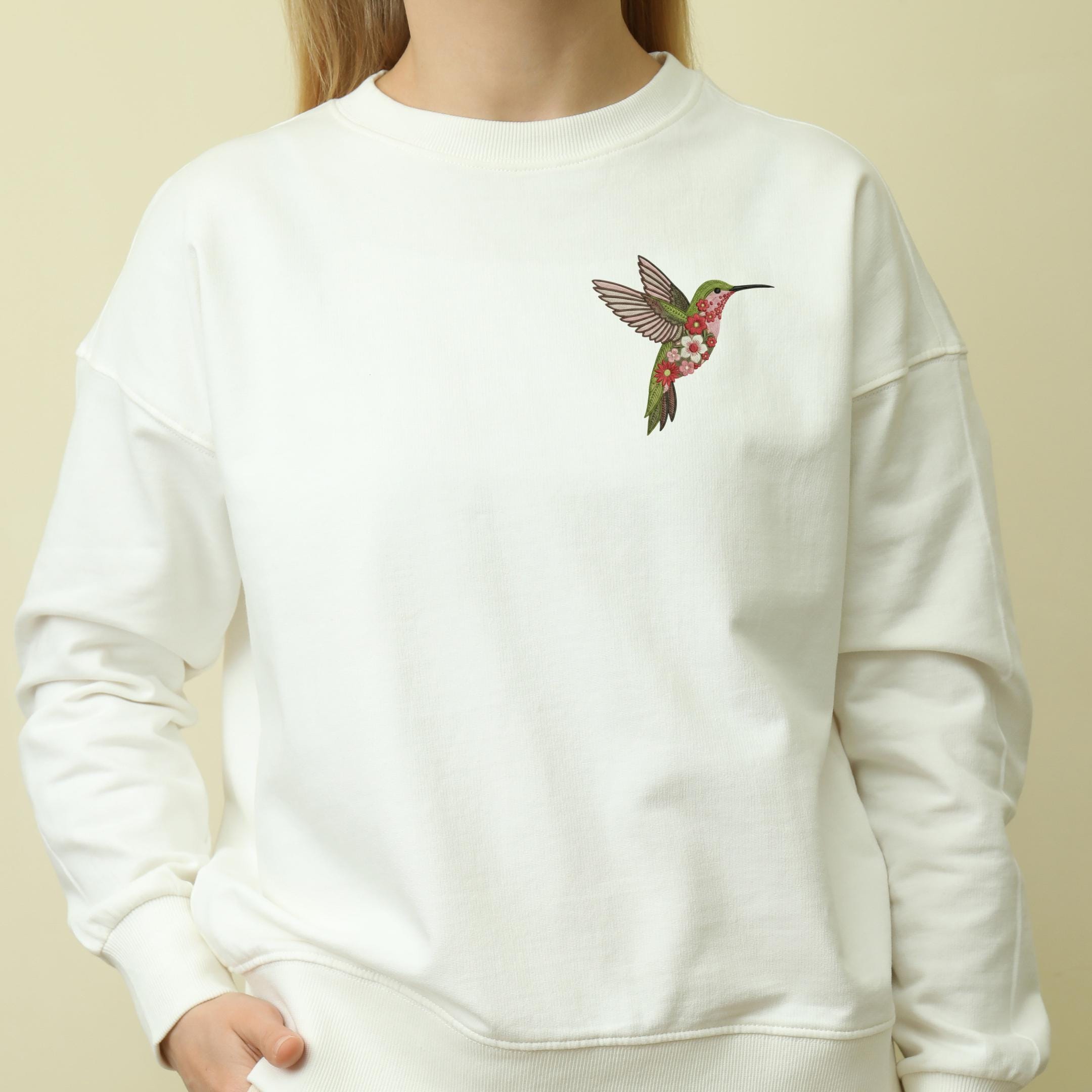 Floral Hummingbird Machine Embroidery Design (PES DST File) - Etsy