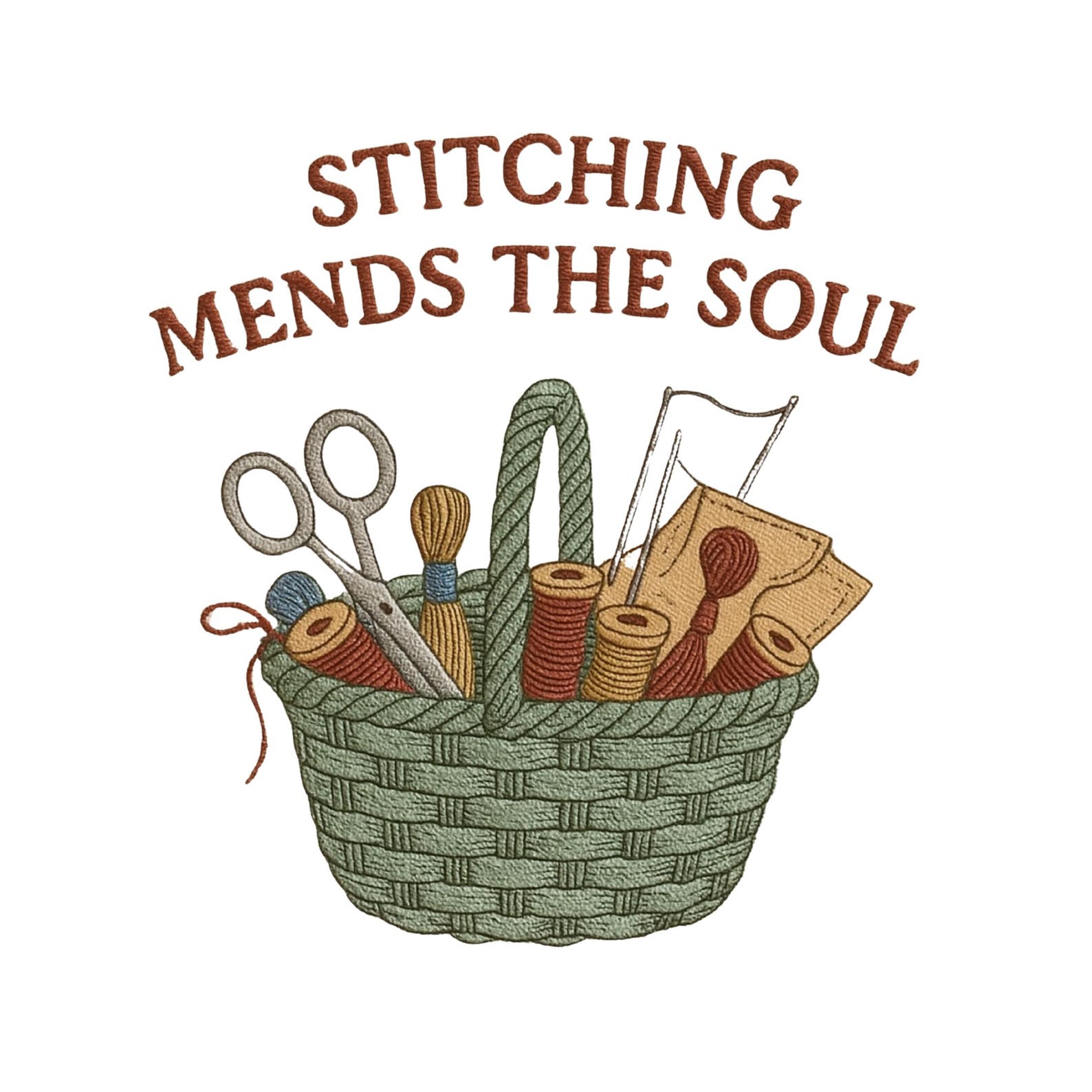 Stitching Mends the Soul Embroidery Design: Sewing Basket (digital ...