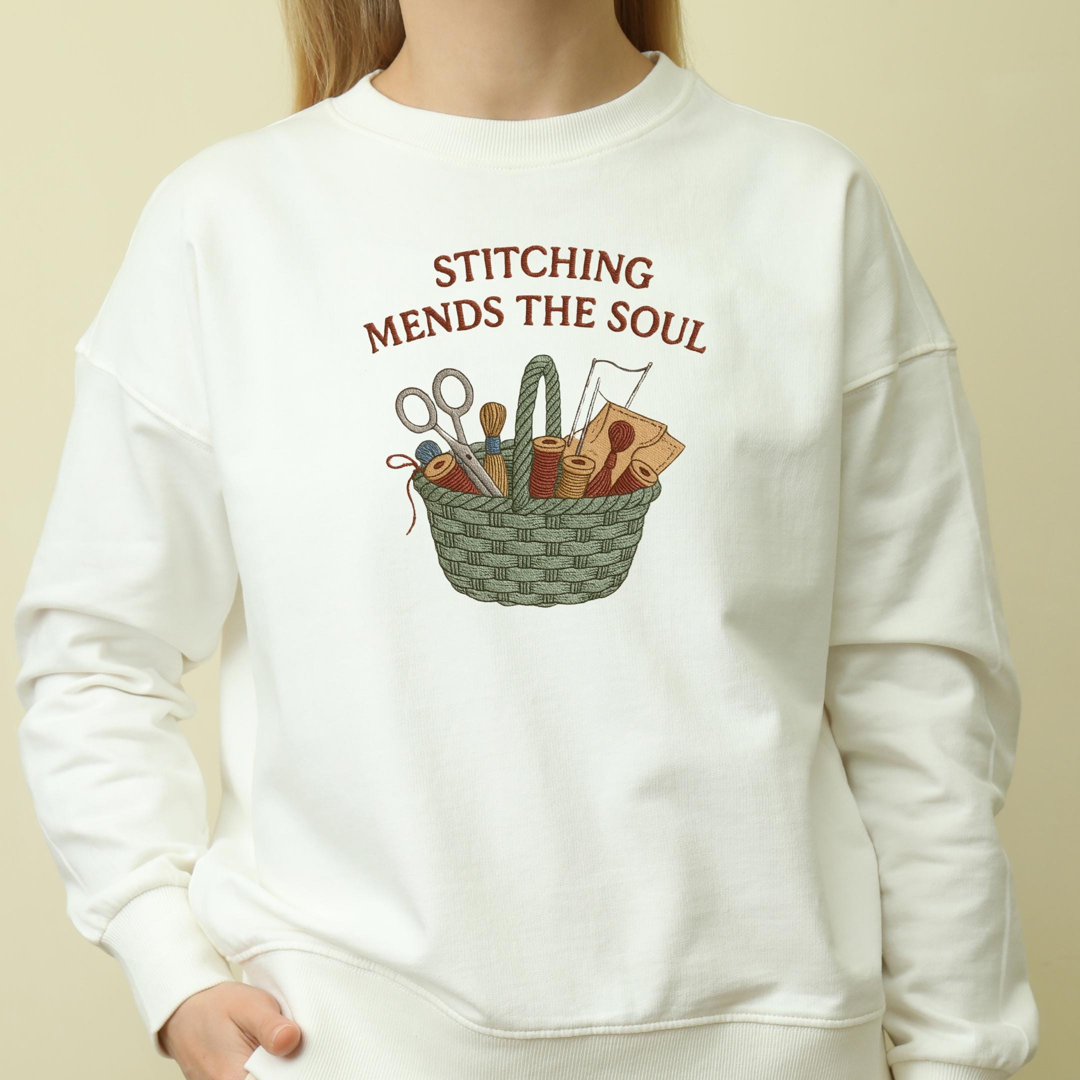Stitching Mends the Soul Embroidery Design: Sewing Basket (digital ...