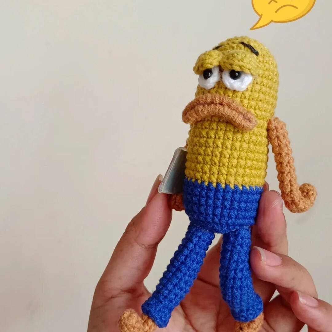 Funny Crochet Character, Handmade Amigurumi Toy, Yellow and Orange ...