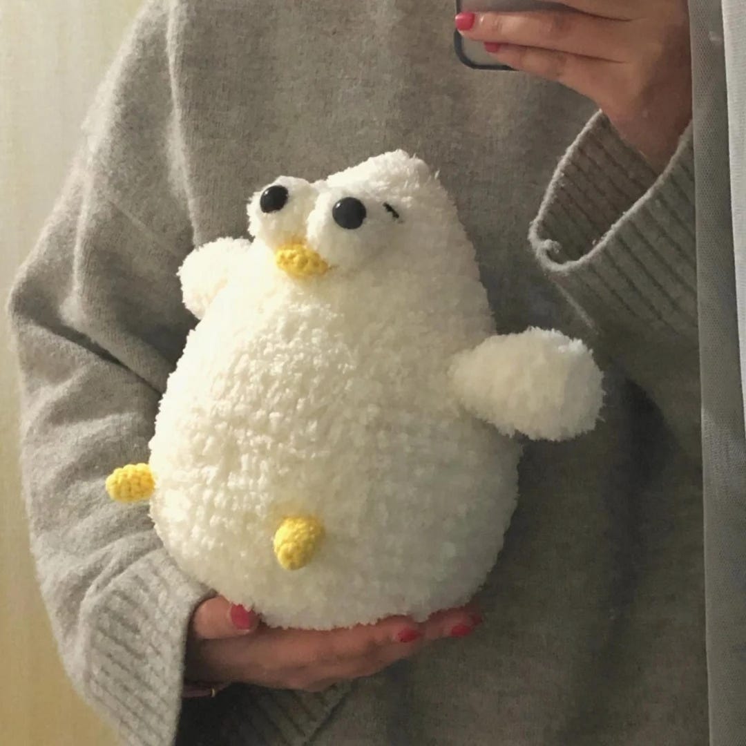 Crochet Fluffy Chick, Handmade Amigurumi, Soft Plush Toy, Kawaii ...