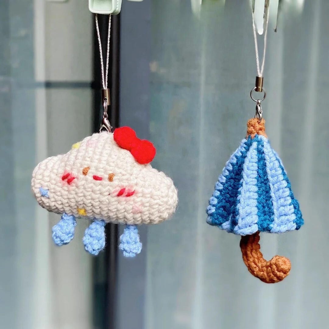 Crochet Pattern PDF, Weather Appliques - Umbrella Crochet Pattern and ...