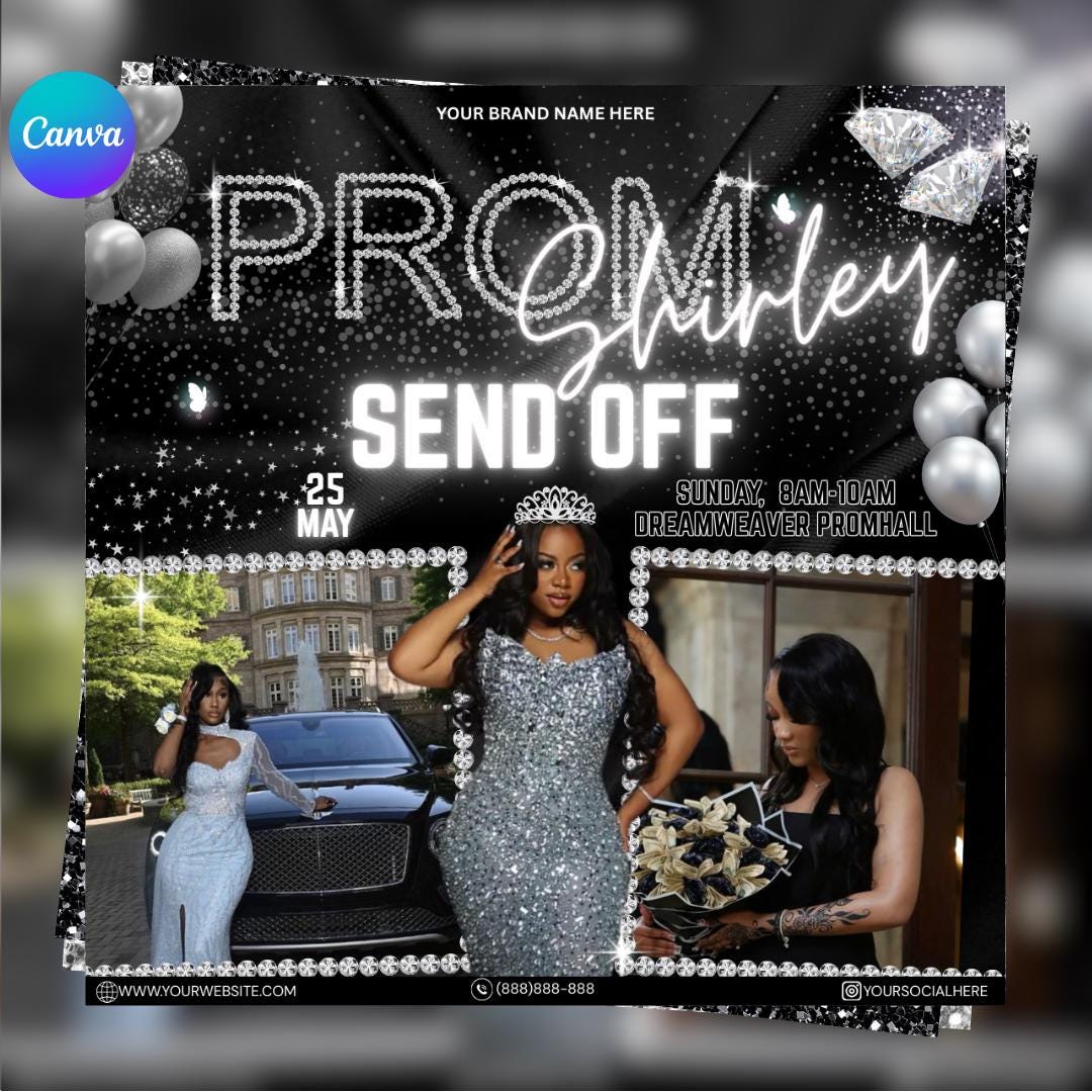 Prom Send off Flyer, DIY Prom Flyer, Prom Canva Template, Prom Send Off ...
