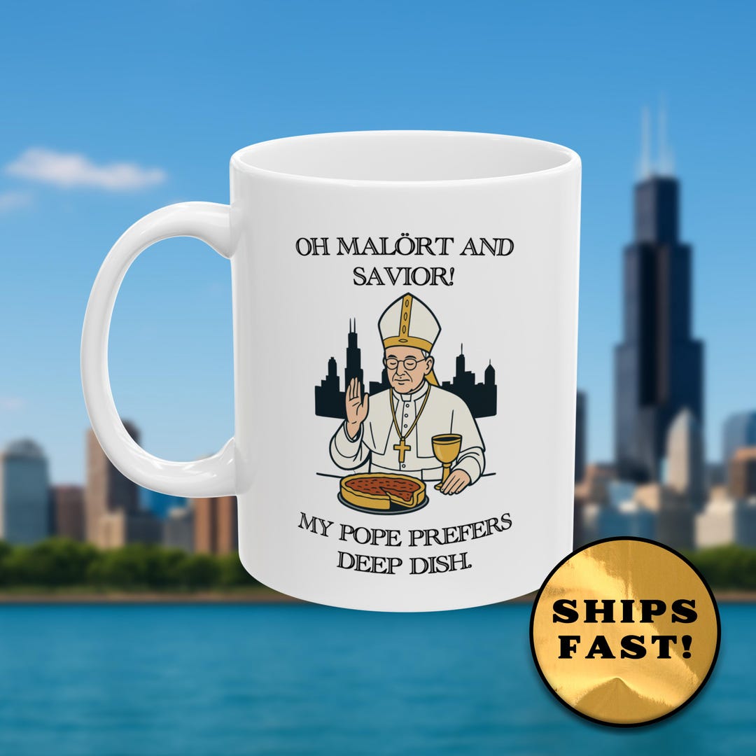 Funny Pope Drinking Malört Mug: Chicago Deep Dish Pizza Gift - Etsy