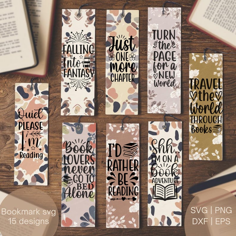 Retro Bookmark SVG Bundle: Quote Designs (digital Download) - Etsy