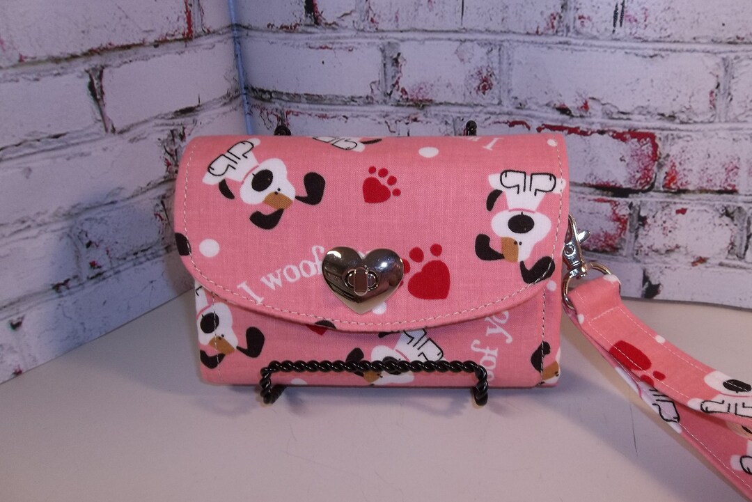 Mini Pink Ncw/clutch/wallet/fabric/dogs - Etsy