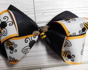 Bumble Bee Hair Bow Set - Etsy