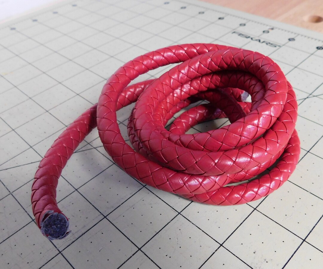 10mm Red Braided Faux Leather Cord/4 Feet 11 Inches - Etsy