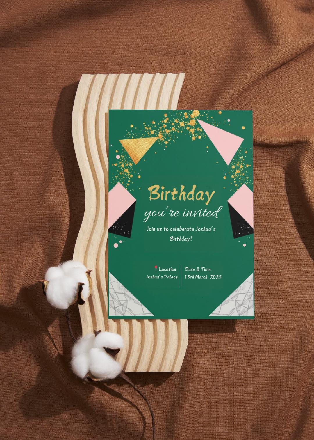 Editable Modern Geometric Birthday Invitation | Artistic Kids Party ...