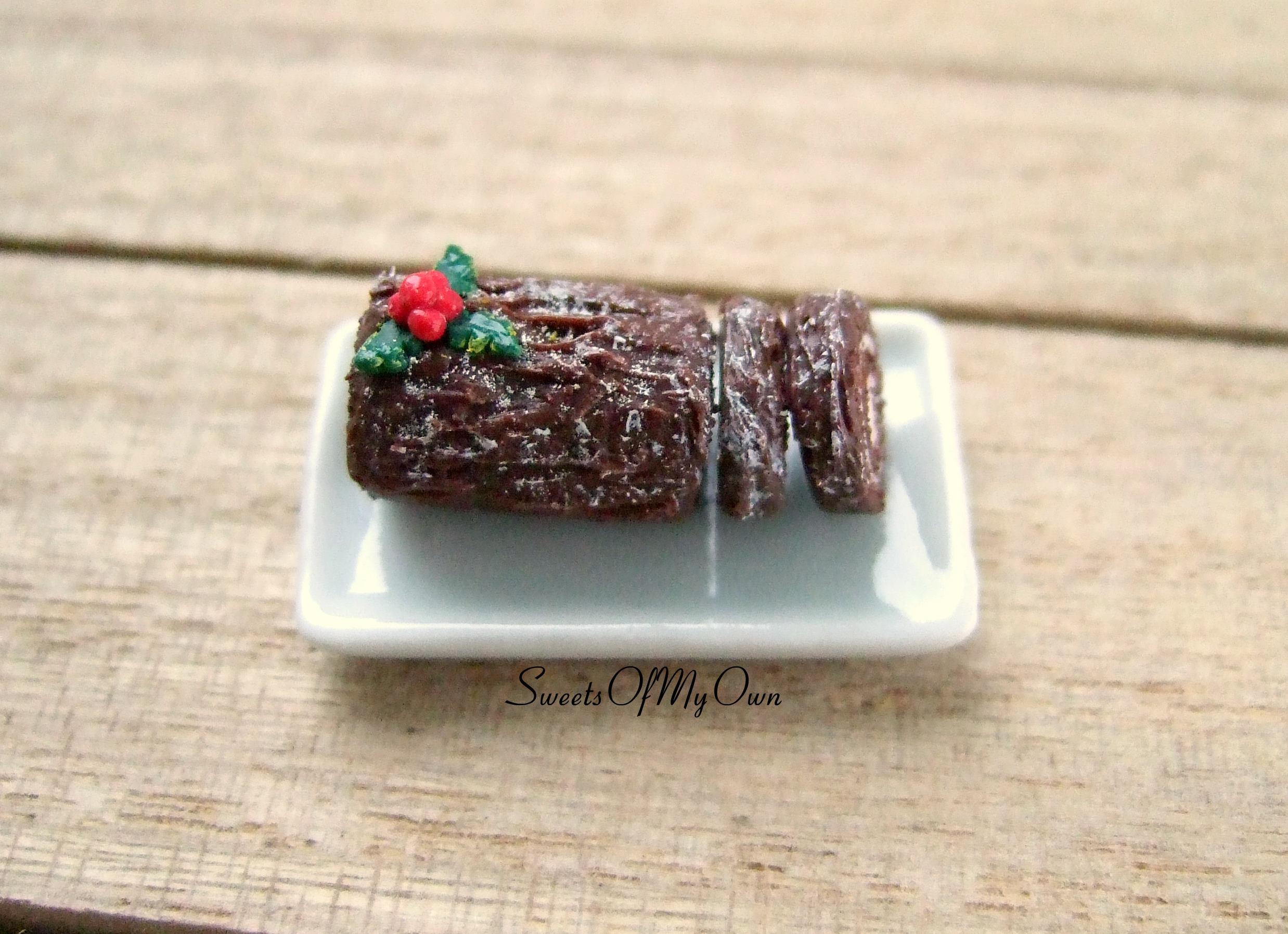 Miniature Yule Log Christmas Cake Dolls House Miniature - Etsy