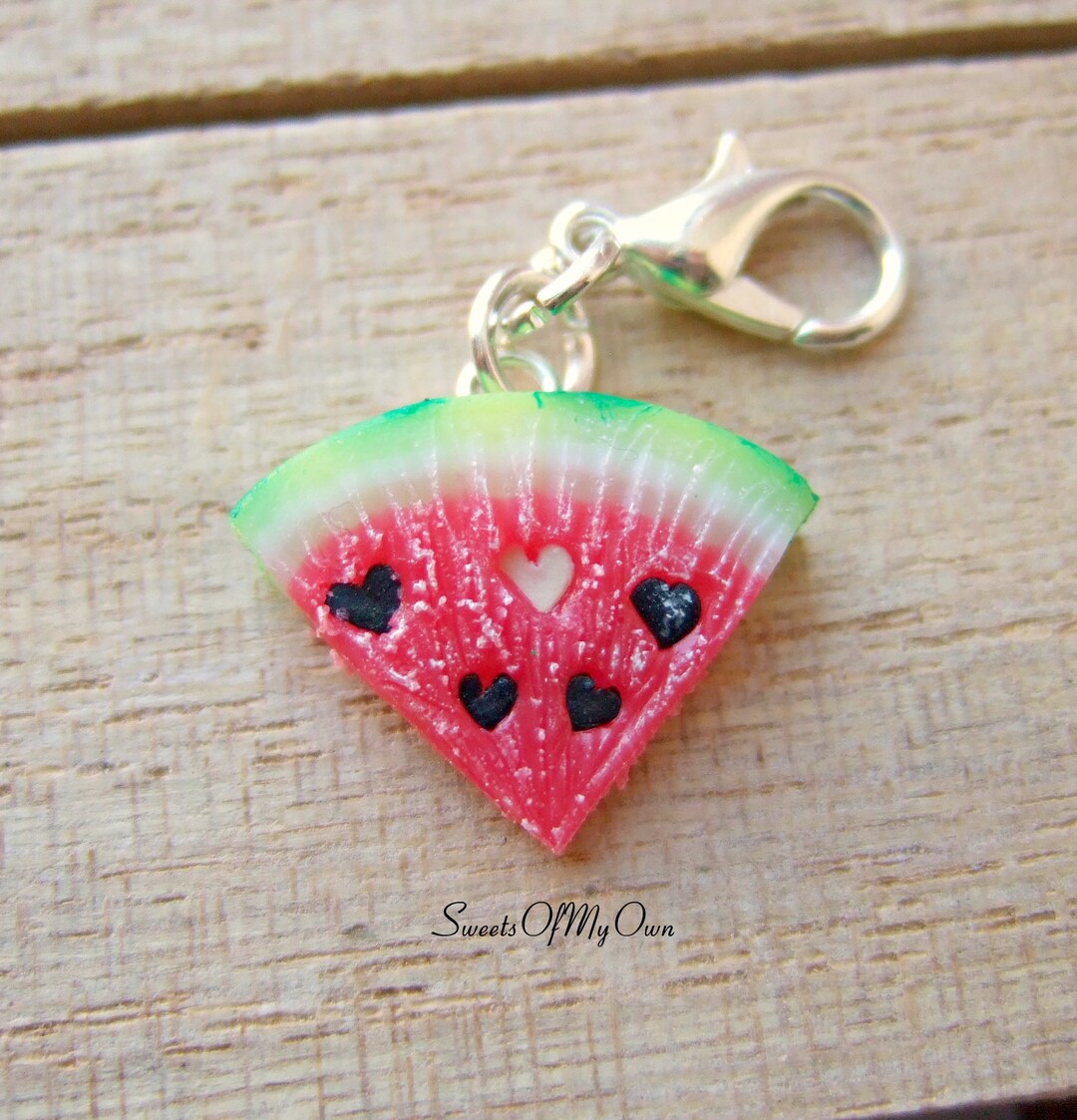 Watermelon Heart Seeds Charm - Necklace/charm - Fruit Jewelry Accessory ...