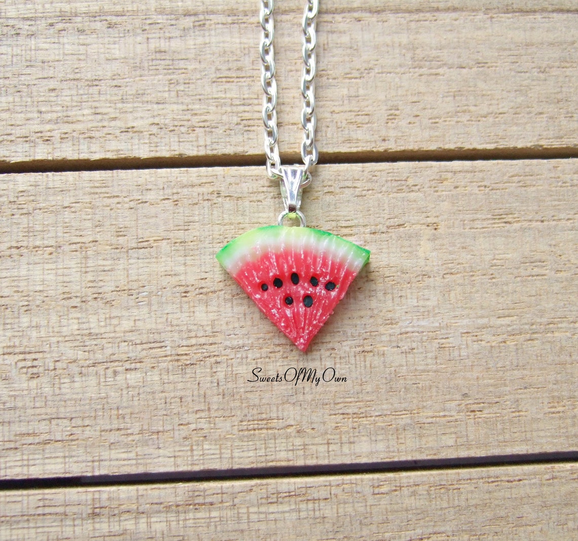 Watermelon Charm - Fruit Pendant - Necklace/charm/keychain - Fruit ...