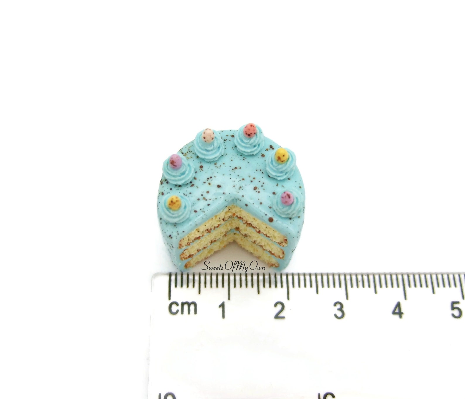 Miniature Light Blue Easter Cake - Speckled Mini Eggs, Dolls House Food ...