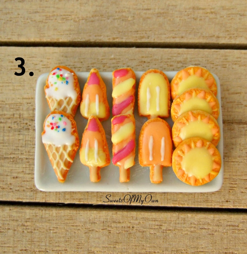 Miniature Summer Biscuits Set - Dolls House Bakery Food, 1:12 Scale ...