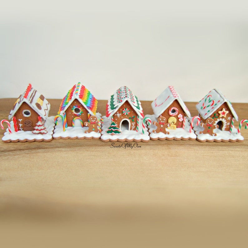 Miniature Rainbow Gingerbread House Colourful Tiled Roof - Etsy