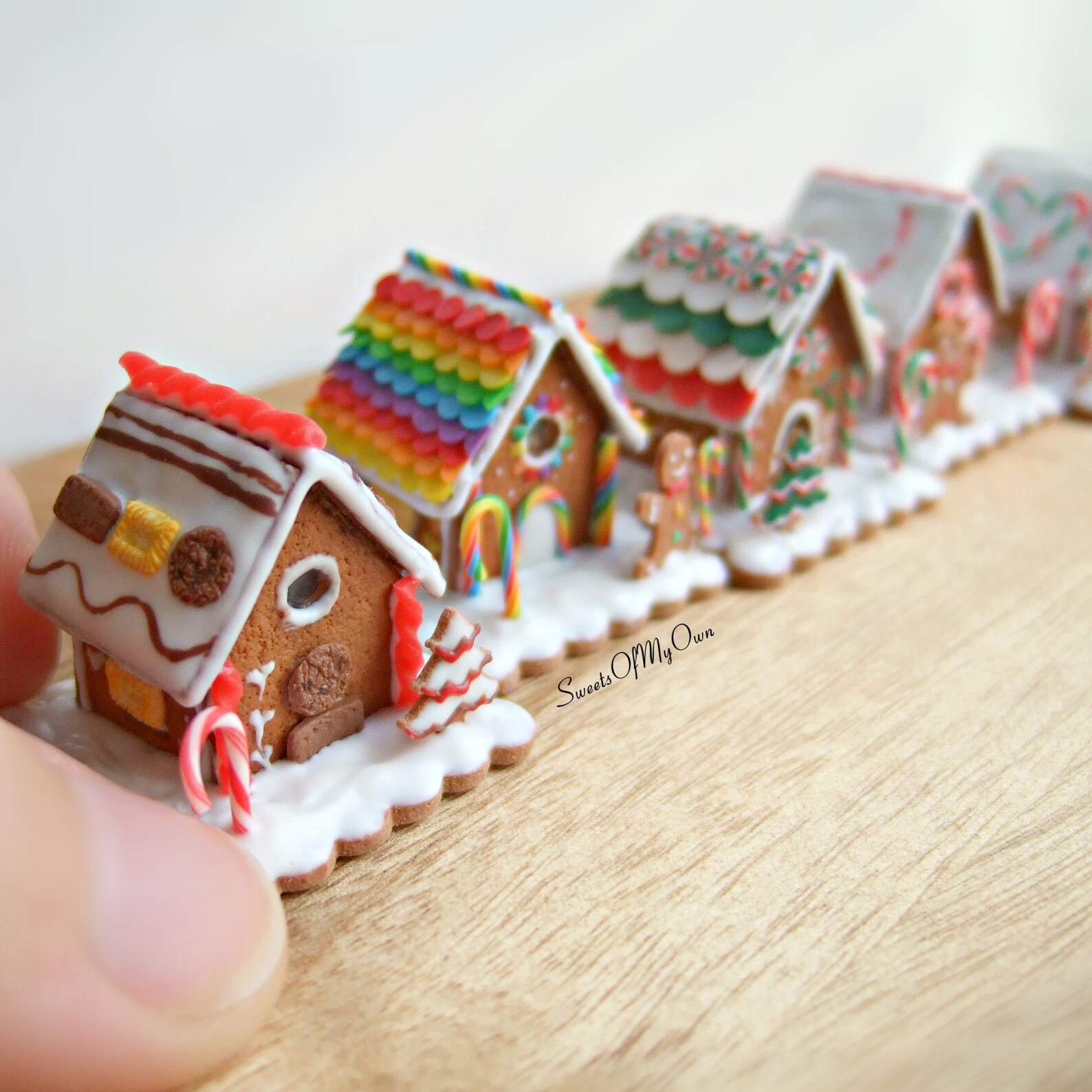 Miniature Rainbow Gingerbread House Colourful Tiled Roof - Etsy