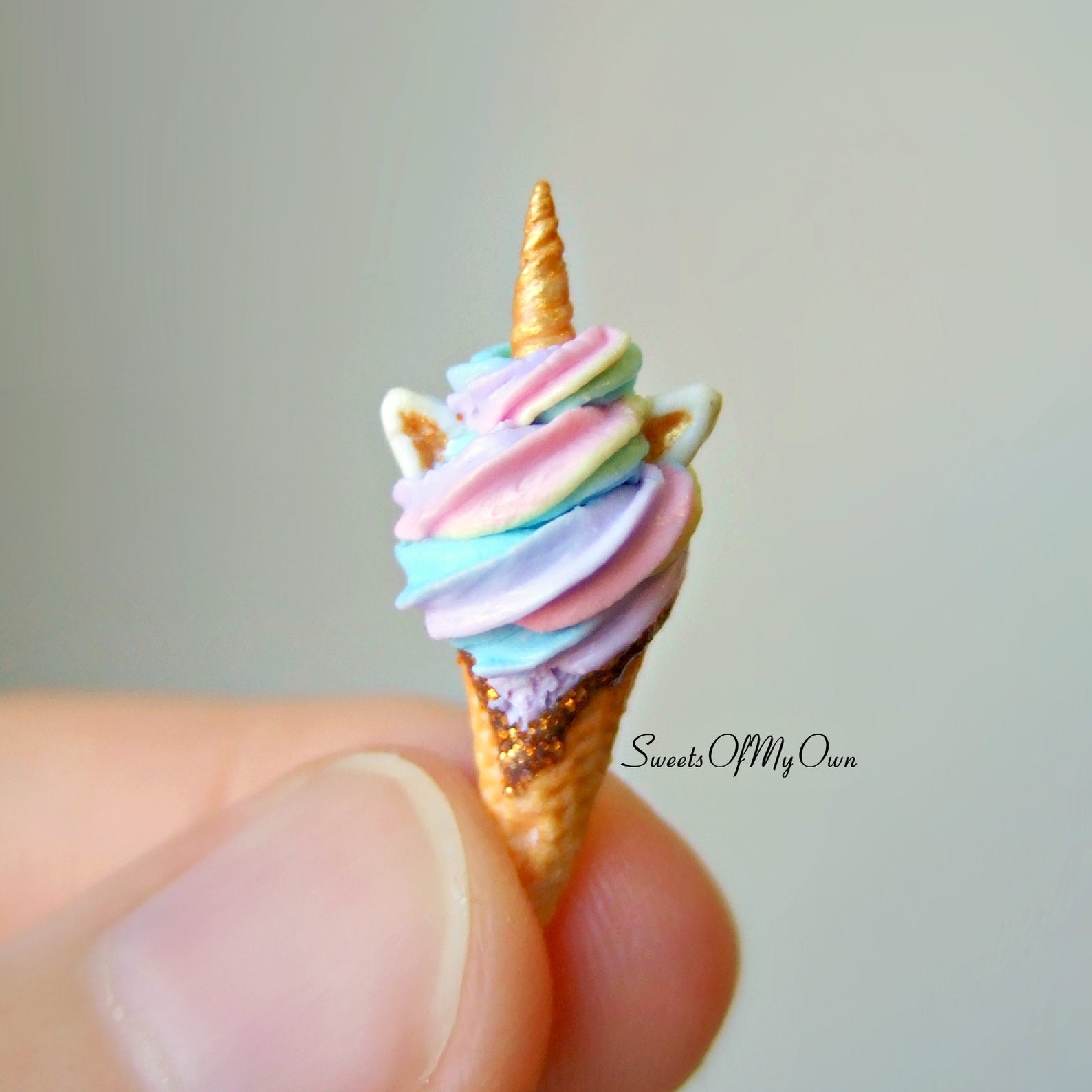 Miniature Ice Cream Set With Stand - Neapolitan, Unicorn, Dolls House ...