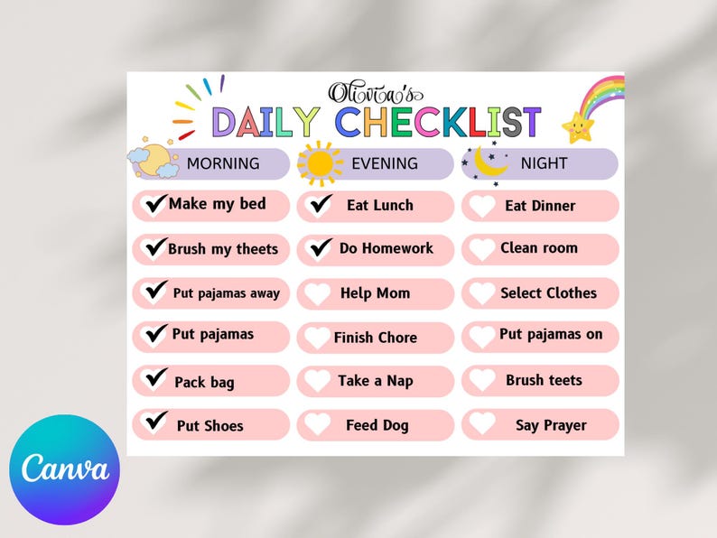 Editable Daily Checklist | Printable Weekly to Do List | Weekly ...
