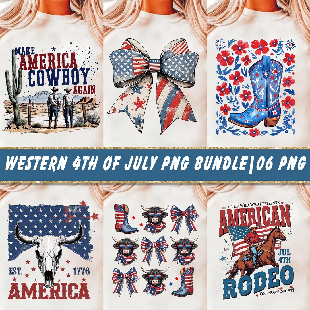 Western 4th of July Png Bundle Howdy American Rodeo Coquette Bow Party ...