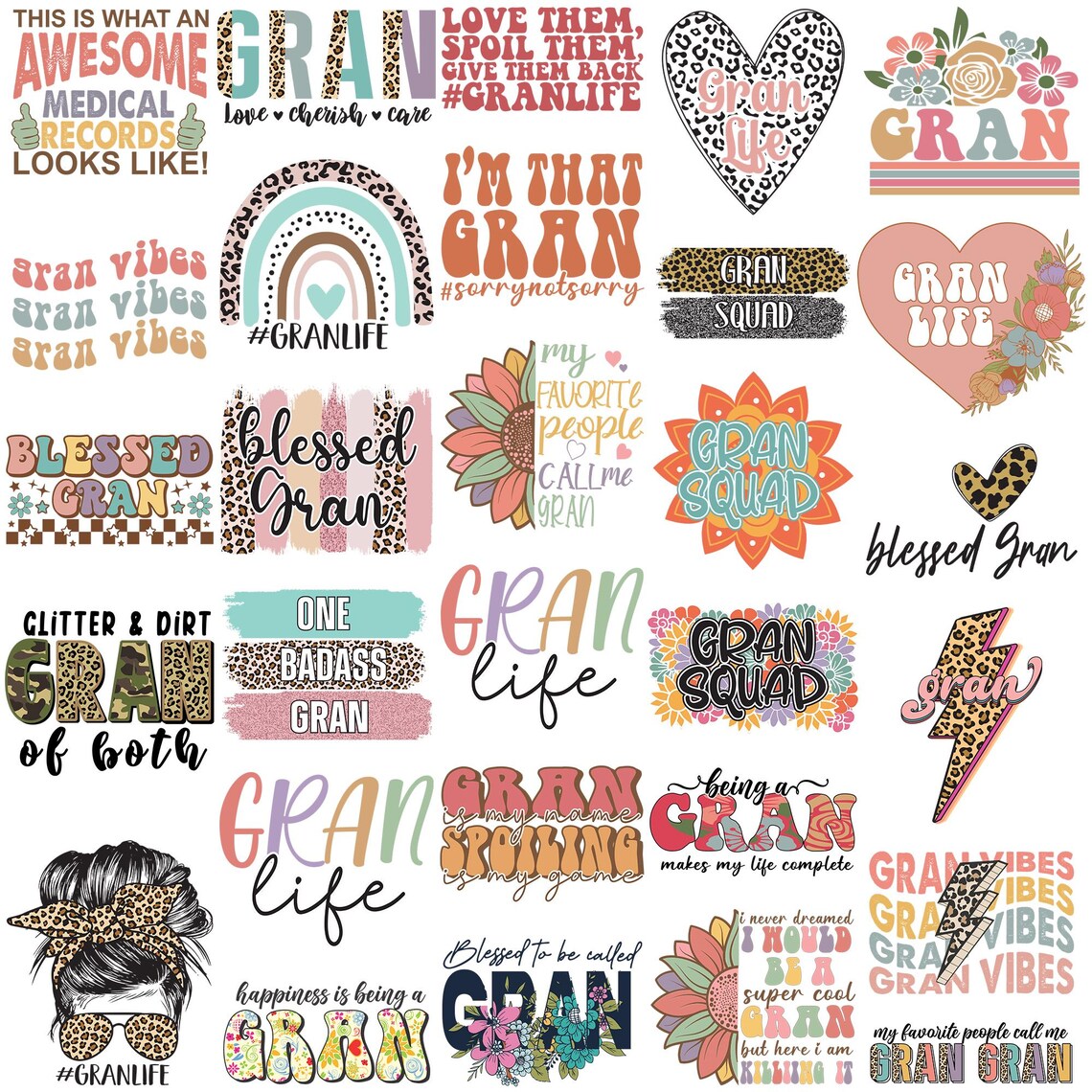 Gran Svg Png Bundle Gran Life Squad Best Blessed Gran Vibes Sayings ...