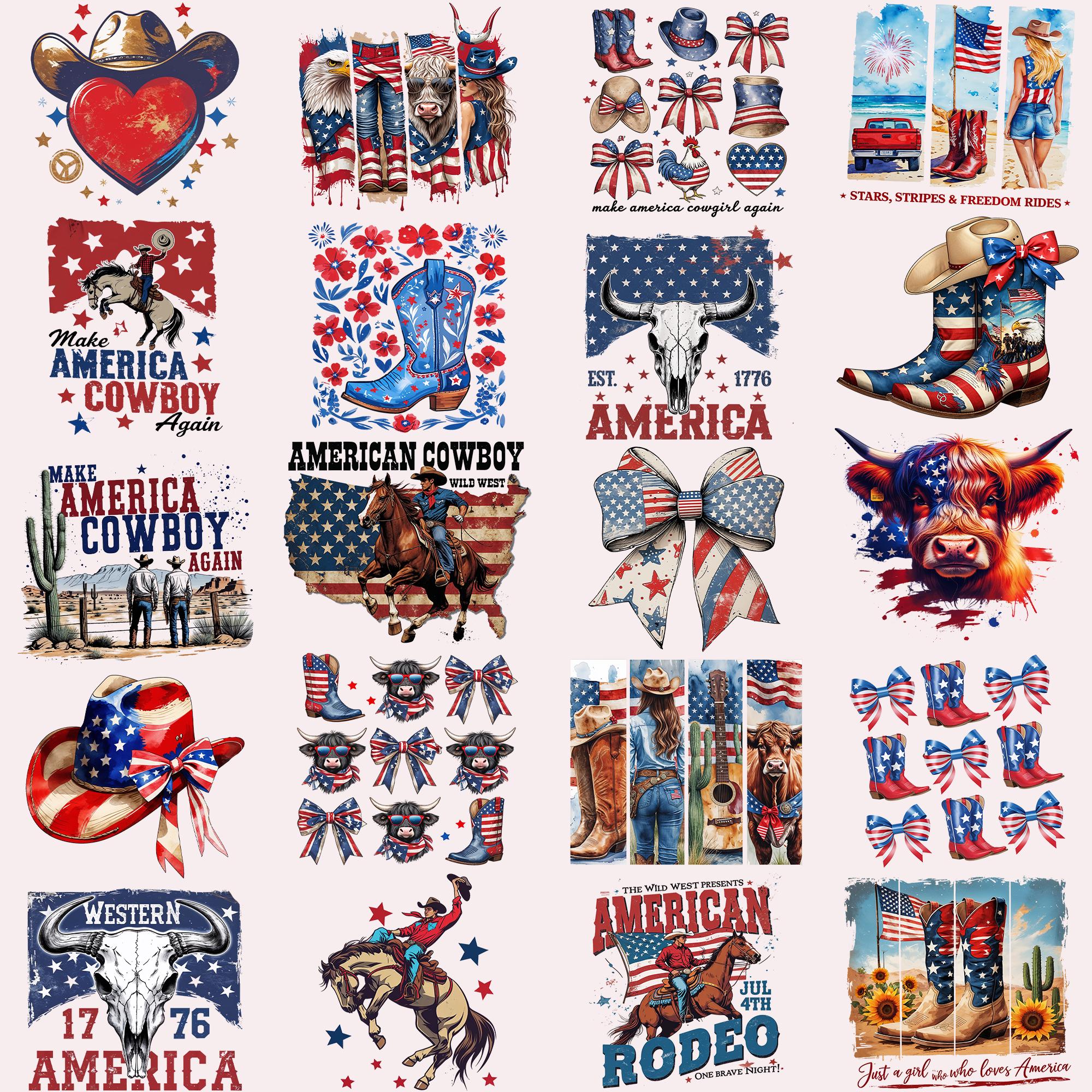 Western 4th of July Png Bundle Howdy American Cowboy Rodeo Coquette Bow ...