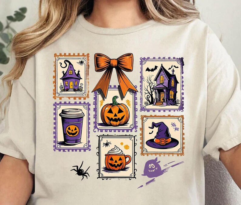 Spooky Season PNG, Vintage Halloween Ghost Clipart, Flirty Fall Pumpkin ...