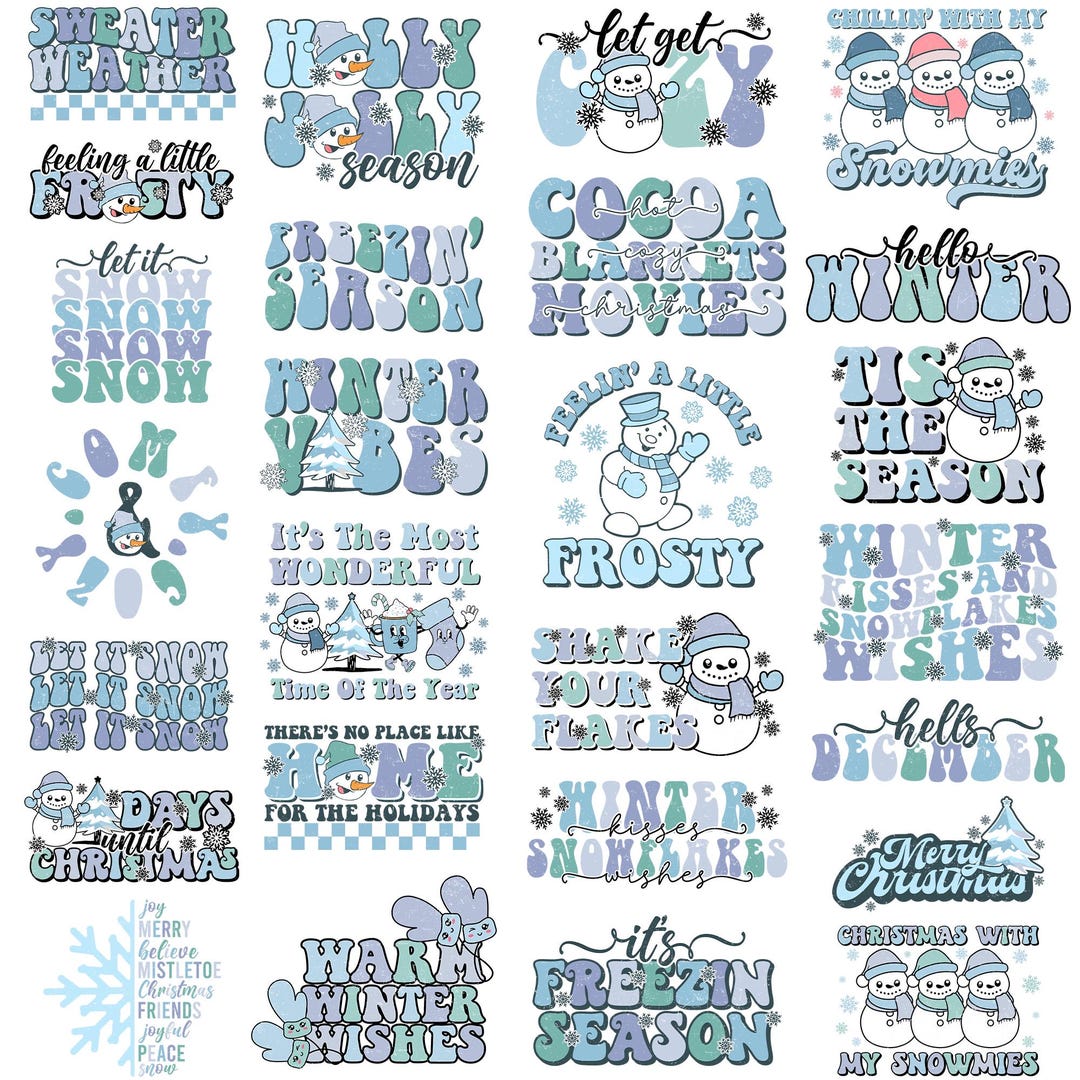Winter Svg Png Bundle Lets Get Cozy Warm Winter Wishes Christmas ...