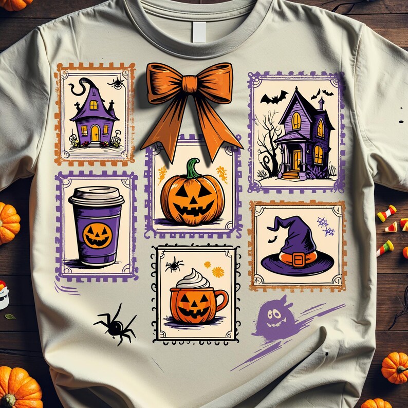 Spooky Season PNG, Vintage Halloween Ghost Clipart, Flirty Fall Pumpkin ...