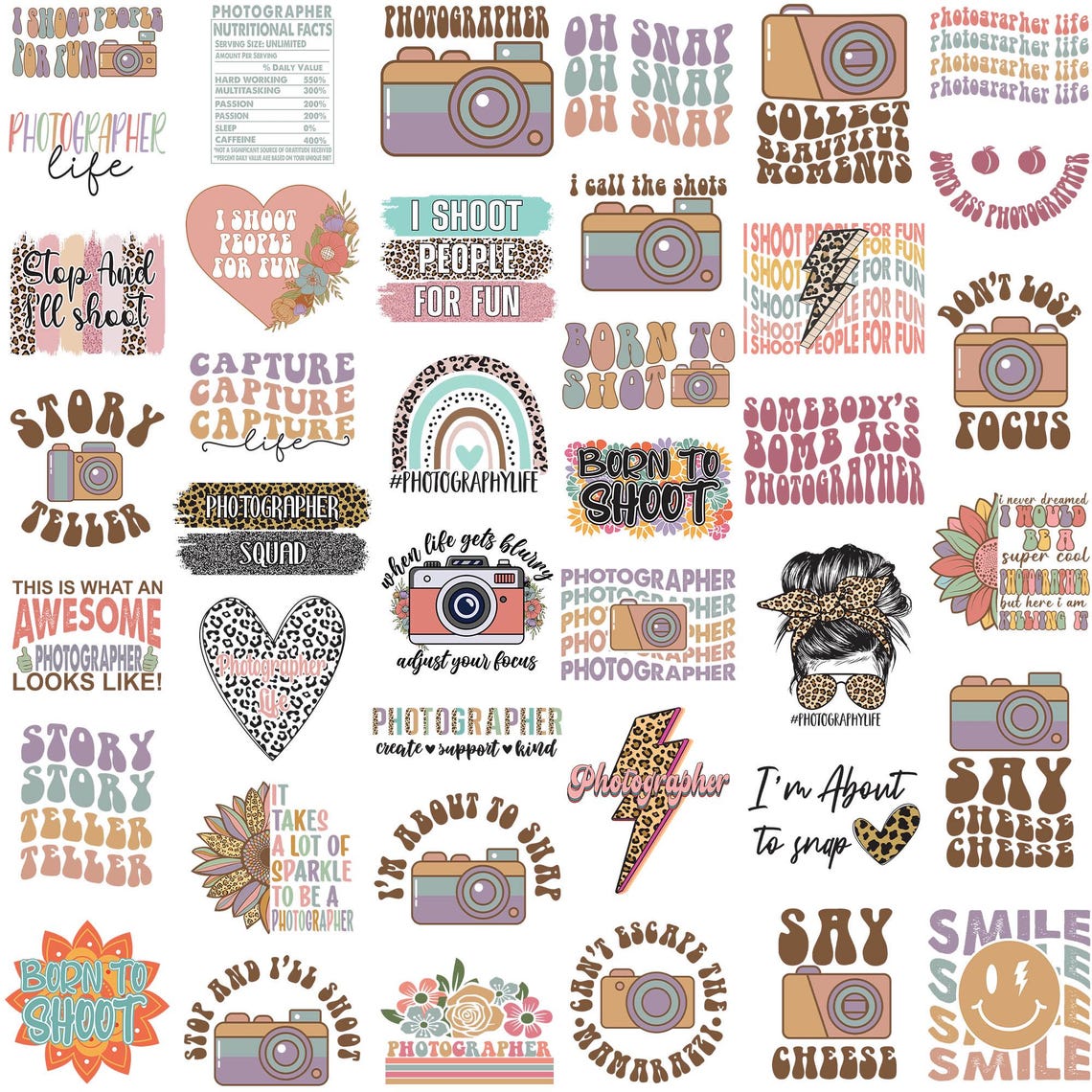 Photographer Svg Png Bundle Say Cheese Born to Shoot Story Teller Retro ...