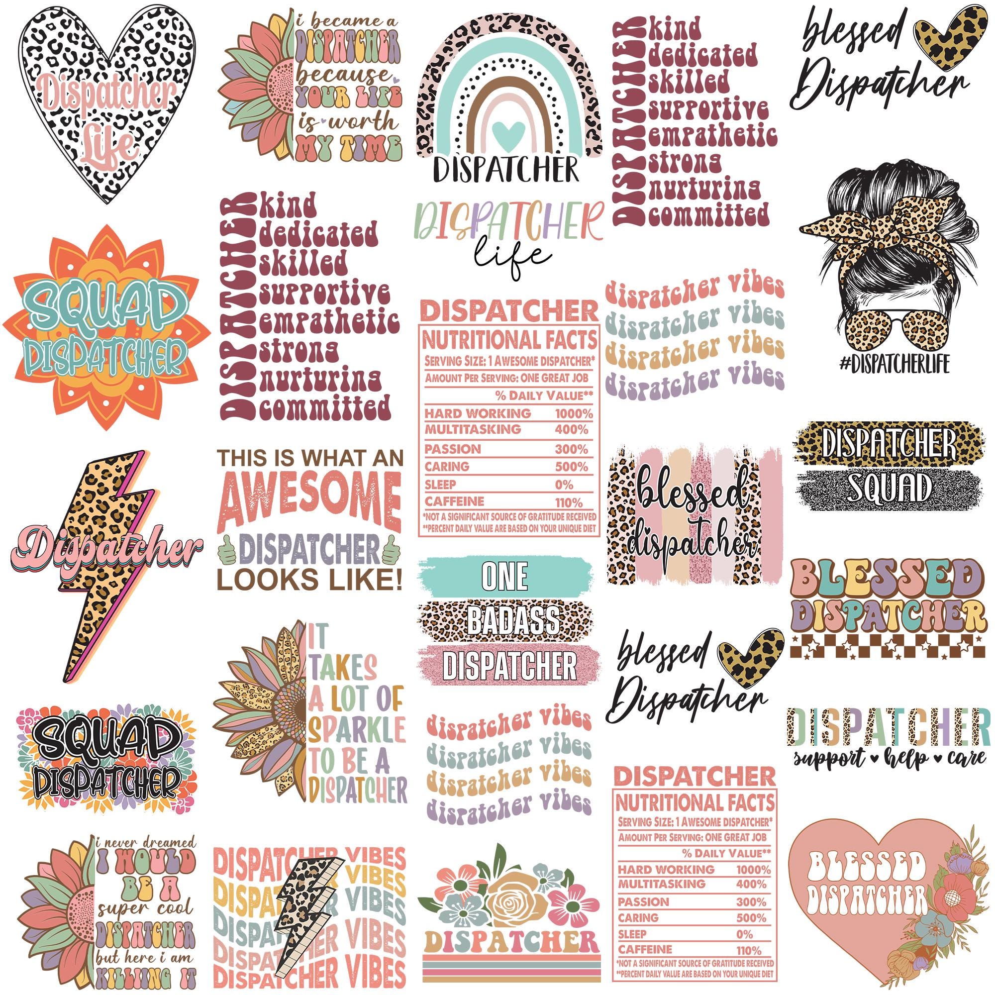 Dispatcher Svg Png Bundle Dispatcher Life Retro Boho Sayings One Badass ...
