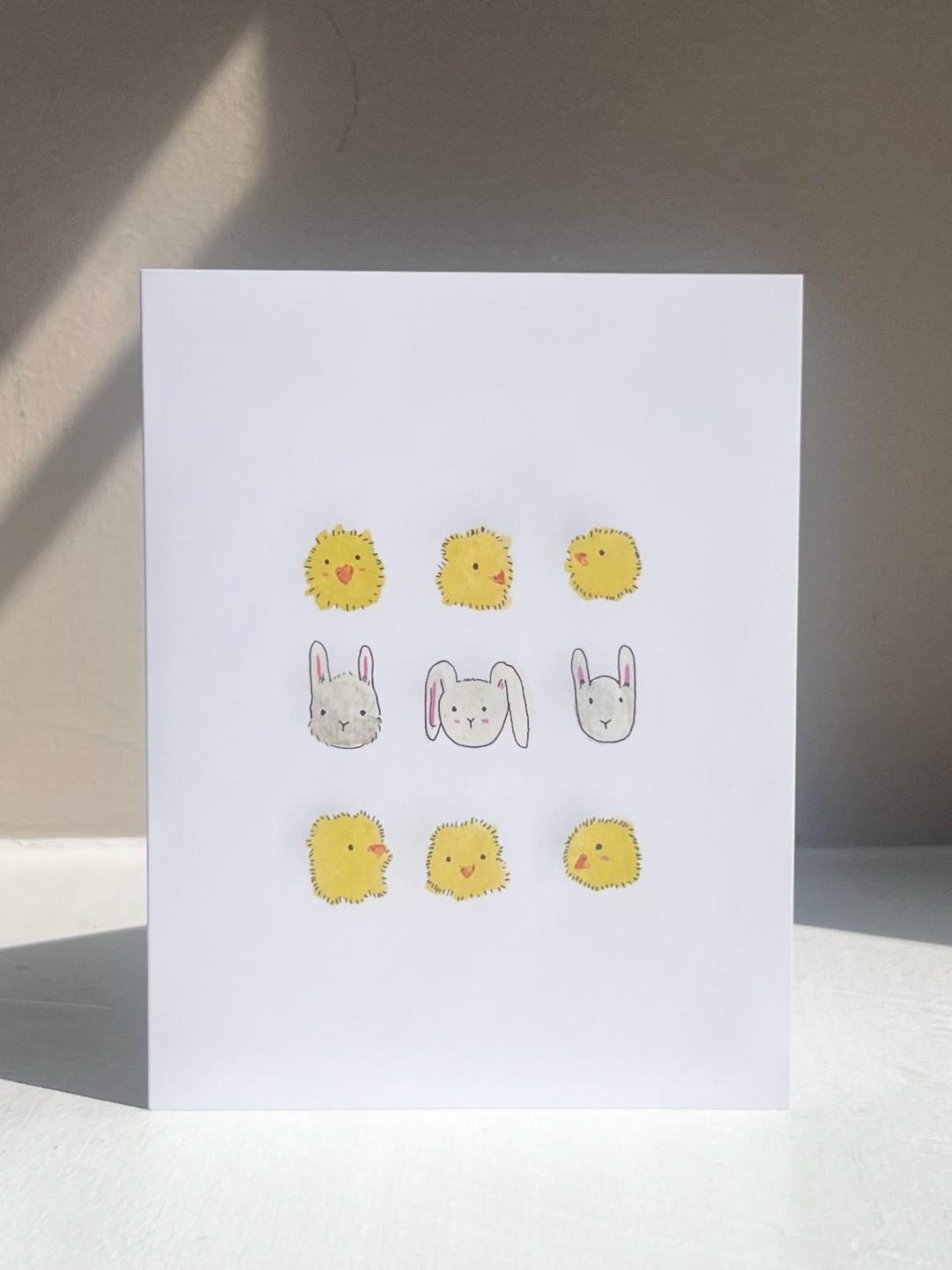 Hand-painted Easter Bunny and Chick Card - Spring Inspired Art ...