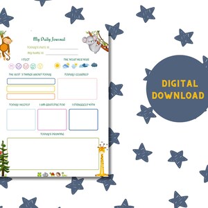 Printable Kids Daily Journal | Daily Reflection & Gratitude Journal for ...