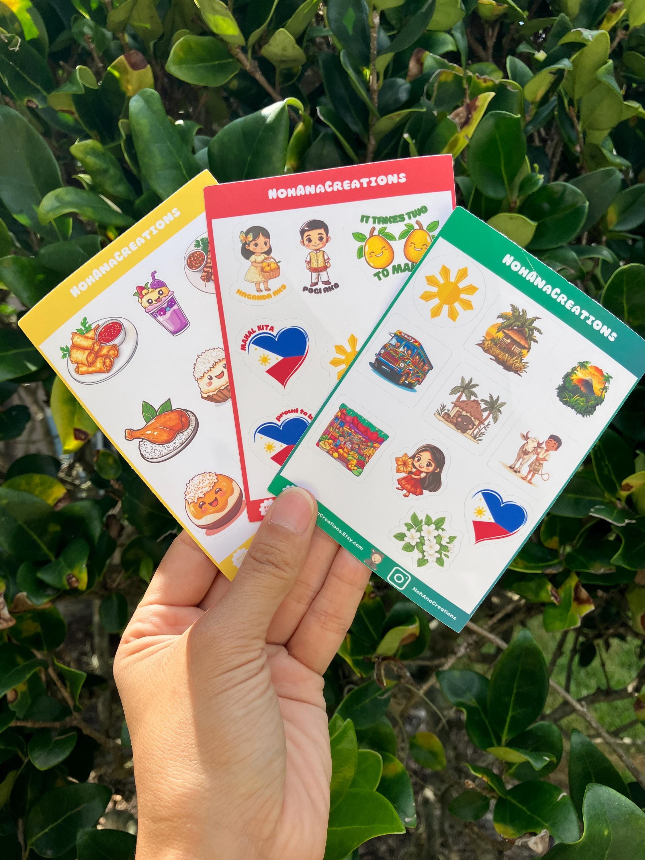 Filipino Sticker Sheet | Tagalog Words & Cute Designs | Pinoy Stickers ...
