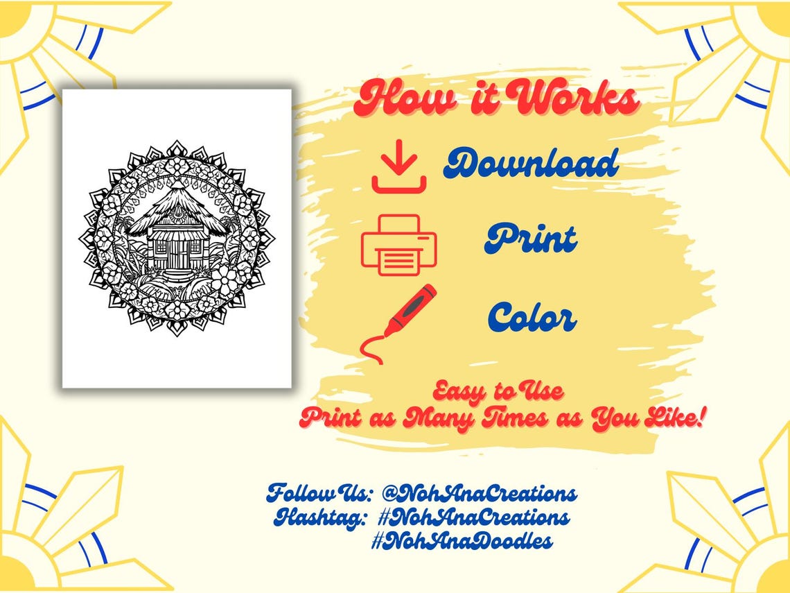 Filipino Mandala Inspired Coloring Book- for All Ages! - Etsy