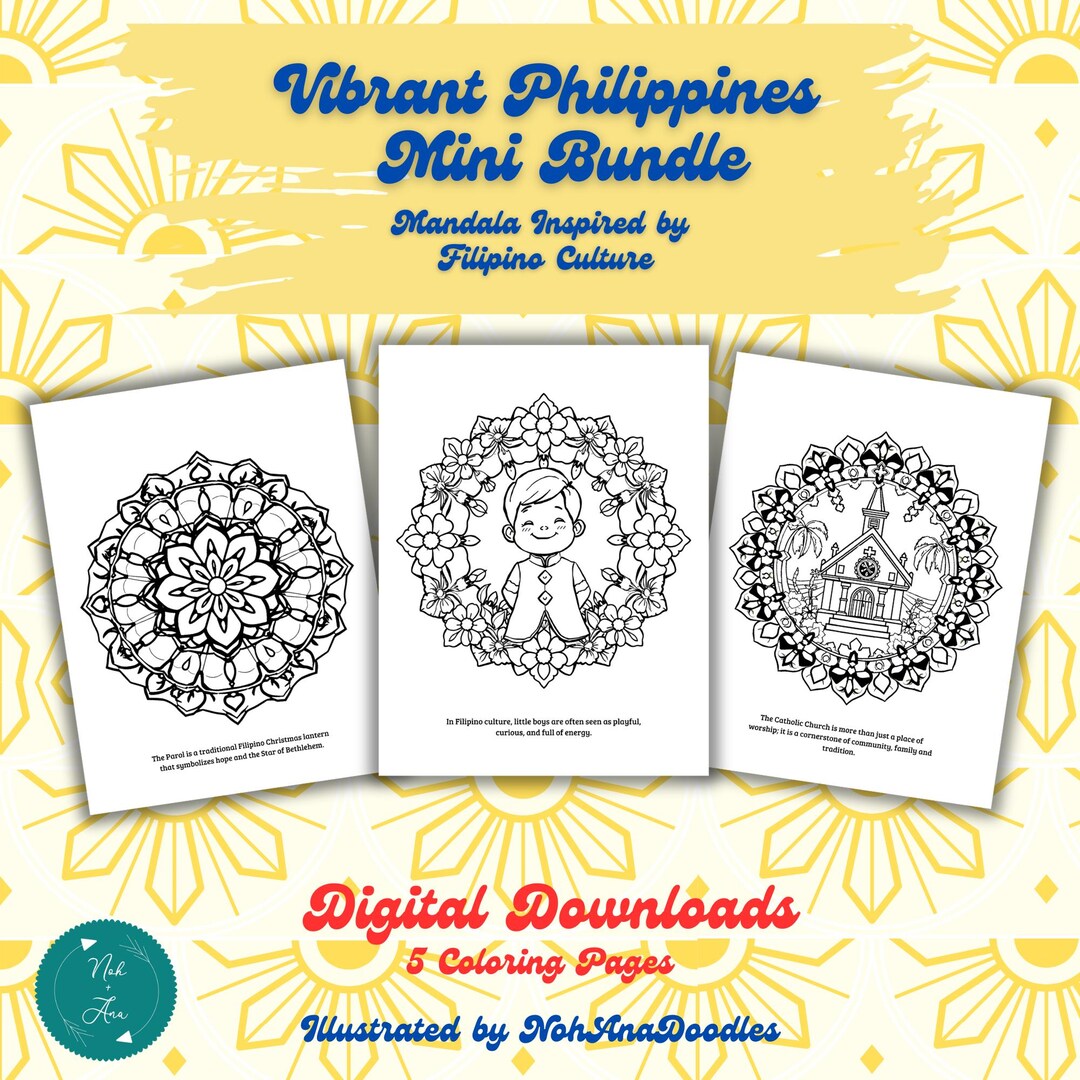 Filipino Mandala Inspired Mini Bundle Edition 4 - Printable Coloring ...