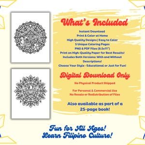 Filipino Mandala Inspired Mini Bundle Edition 5 - Printable Coloring ...