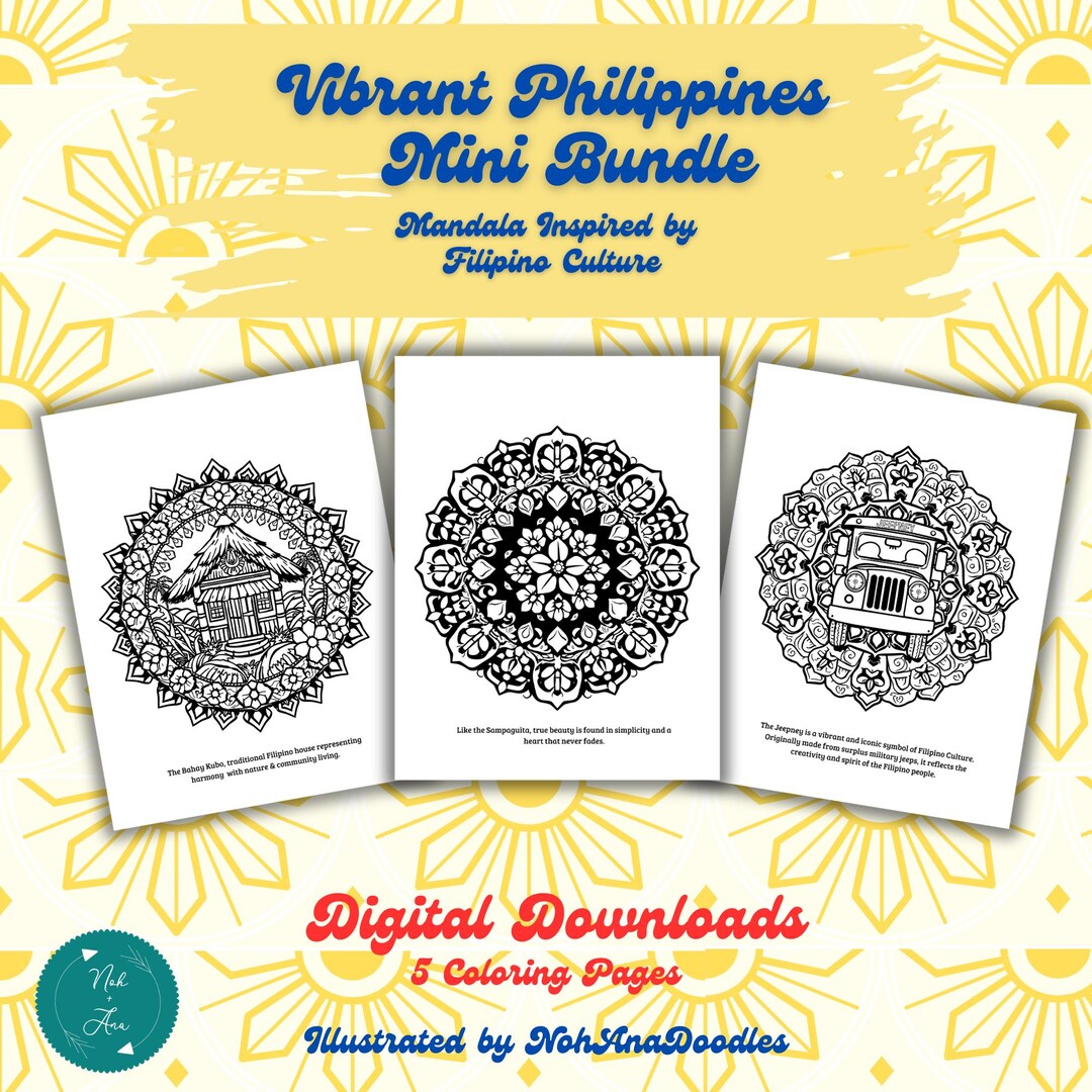 Filipino Mandala Inspired Mini Bundle Edition 5 - Printable Coloring ...